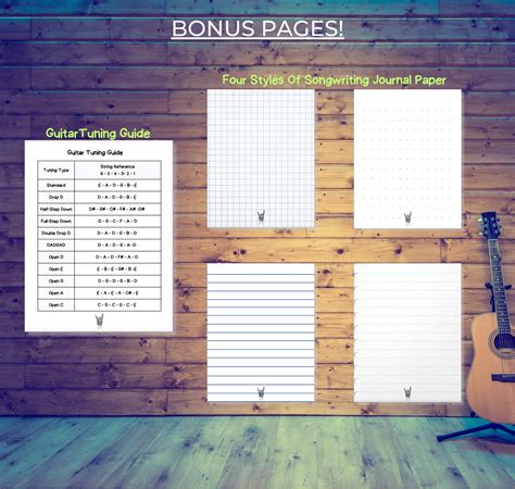 Printable Notation Paper Sheet Bundle Blank Sheets 13 Guitar Bass