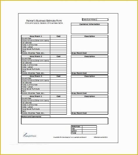 Free Estimate Template Word Of 6 Work Estimate Templates Free Word And Excel Formats