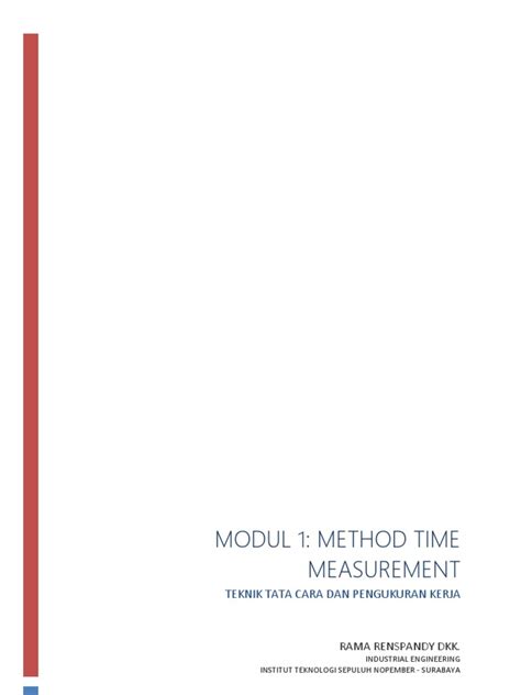Praktikum Method Time Measurement Teknik Tata Cara And Pengukuran Kerja