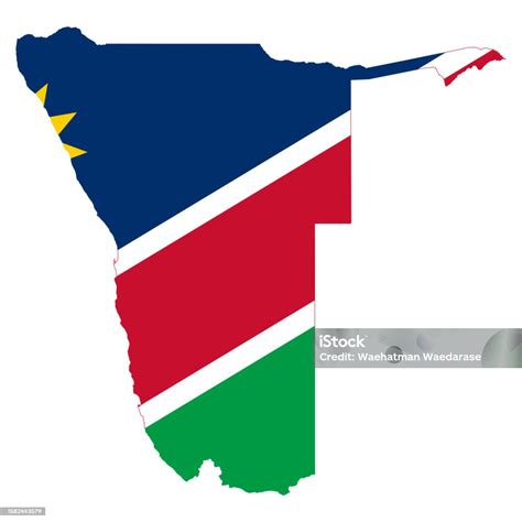 Bandiera Della Mappa Della Namibia Disegno Vettoriale Isolato Su Sfondo