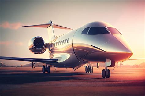 Premium Photo Private Jet Generative Ai Luxury Airplane Parked On The