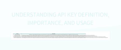 Understanding API Key Definition Importance And Usage Excel Template And Google Sheets File