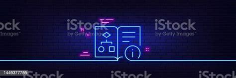 Icône De Ligne De Lalgorithme Technique Signe De Documentation Du Projet Effet De Lueur De