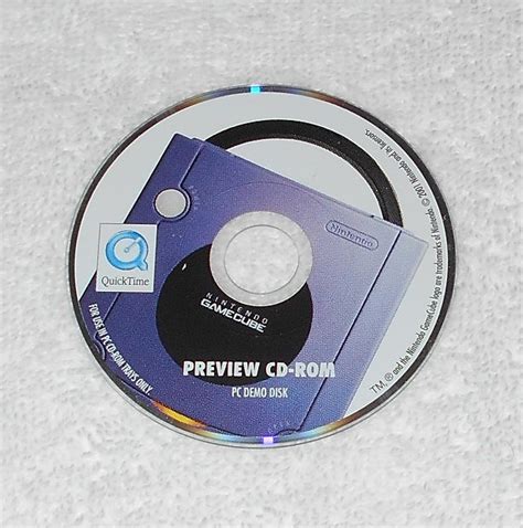 Nintendo Gamecube Preview Cd Rom Mini Disk For Pc 2001 W