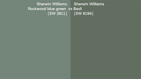 Sherwin Williams Rockwood Blue Green Vs Basil Side By Side Comparison