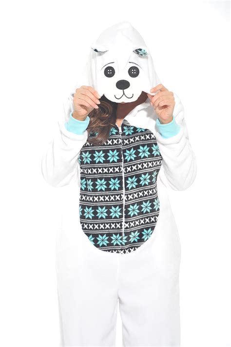 Just Love Polar Bear Adult Onesie Pajamas