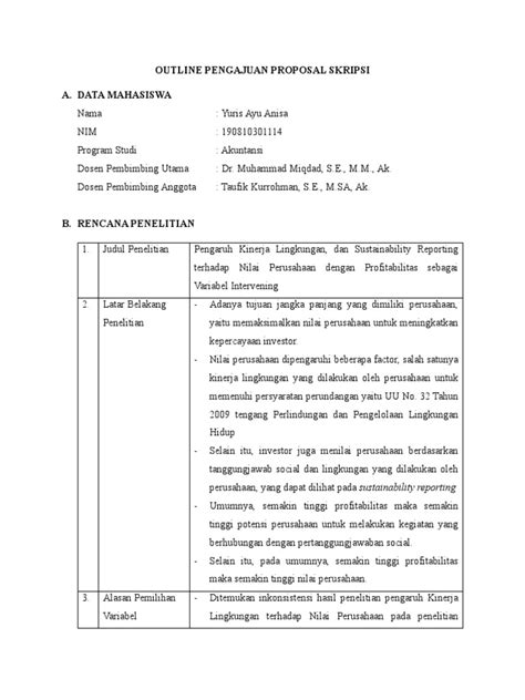 Outline Pengajuan Proposal Skripsi Pdf