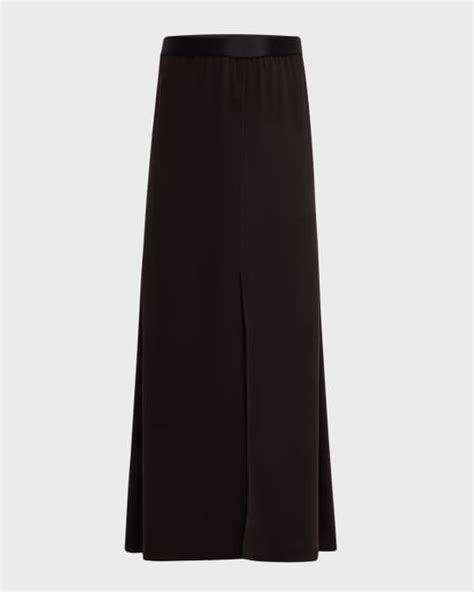 St John Italian Fluid Satin Back Crepe Maxi Skirt Neiman Marcus