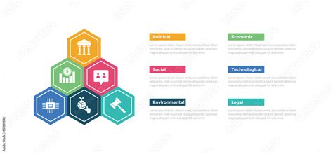Pestel Analysis Infographics Template Diagram With Hexagon Pyramid