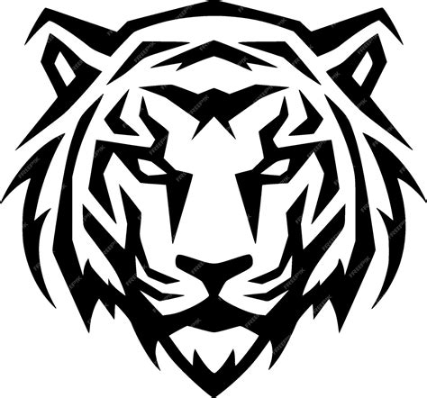 Premium Vector Tiger Black And White Vector Illustration