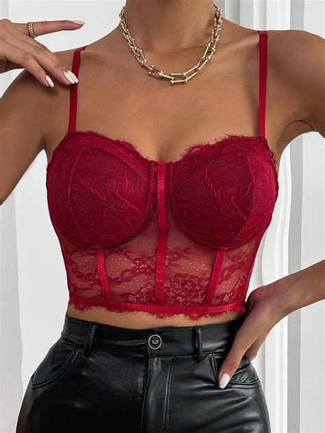 Contrast Lace Crop Cami Top Corset Top Outfit Fashion Hacks Clothes