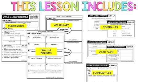 Writing Algebraic Expressions Notes To The Square Inch