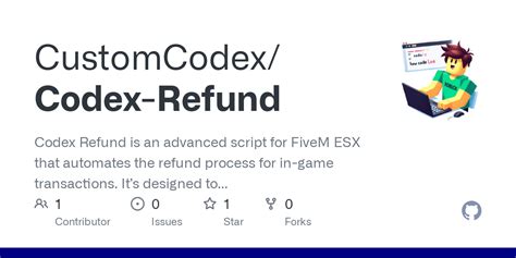 github customcodex codex refund codex refund is an advanced script