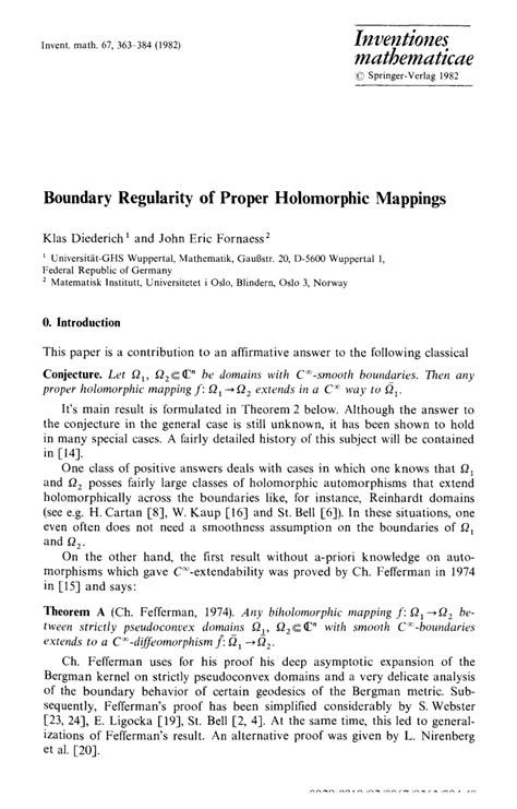 Pdf Boundary Regularity Of Proper Holomorphic Mappings