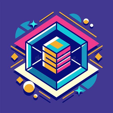 Un Cubo Está Rodeado Por Varias Formas Geométricas En Una Ilustración