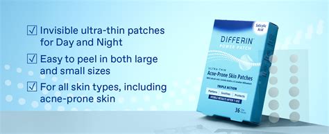 Differin Acne Patches Pimple Patches For Acne Prone Skin Formulated With Salicylic