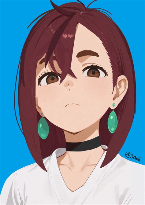 Safebooru 1girl Absurdres Ayase Momo Black Choker Blue Background