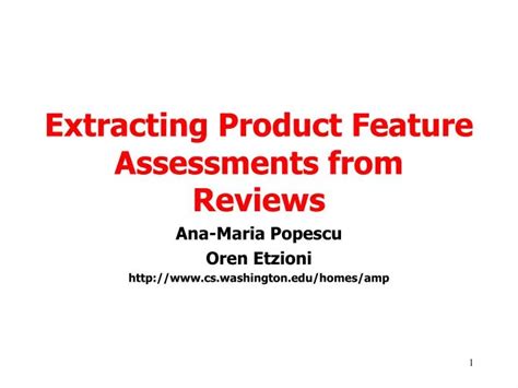 ppt extracting product feature assessments from reviews powerpoint