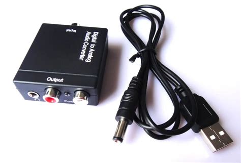 Digital Optical Toslink SPDIF Coax To Analog L R RCA Audio Converter Adapter In Audio