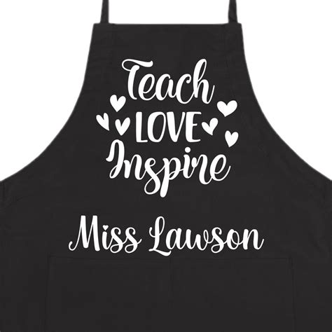 Personalized Teach Love Inspire Apron Teacher Apron Teacher T