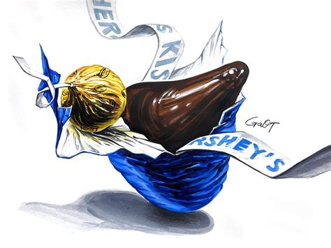 키세스 초콜릿 기초디자인 개체묘사 현실적인 그림 인물화 그림