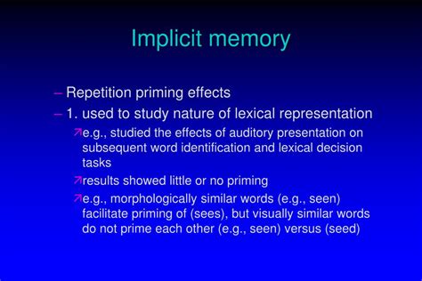 PPT Implicit Memory PowerPoint Presentation Free Download ID