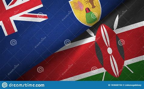 Islas Turcas Y Caicos Y Dos Banderas Kenya Stock de ilustración