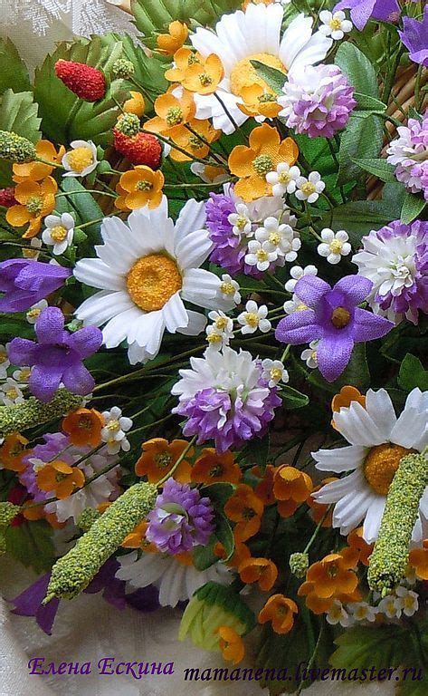 Цветы из ткани Разнотравье Полевой букет Интерьерный букет в интернет магазине на Ярмарке