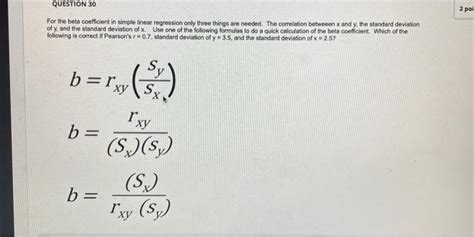 Solved For The Beta Coefficient In Simple Lnear Regression Chegg
