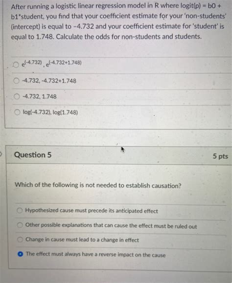 Solved After Running A Logistic Linear Regression Model In R