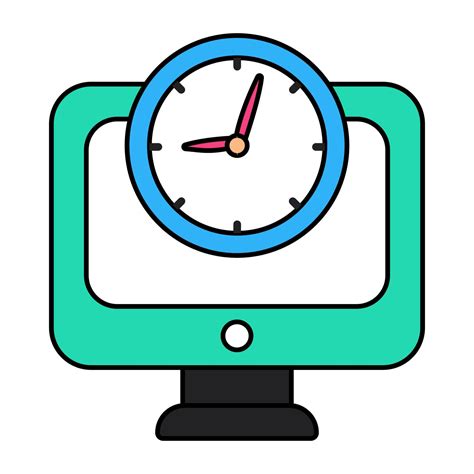 A Flat Design Icon Of Computer Clock 12976771 Vector Art At Vecteezy