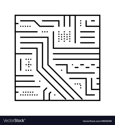 Circuit Board Electrical Engineer Line Icon Vector Image