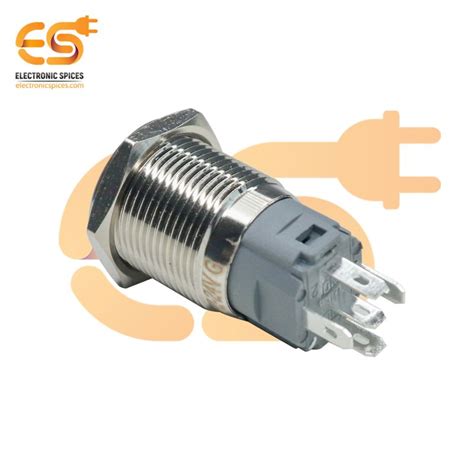 Mm V Ring Light Latching Push Button Metal Switch With Green Indicator