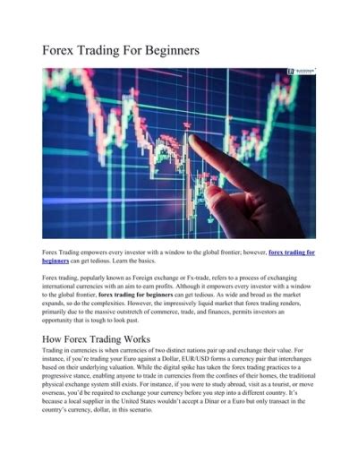 Forex Trading For Beginners Pdf