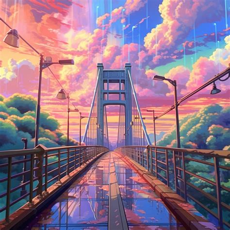 Freeflo Bridge In The Style Of Anime Aesthetic
