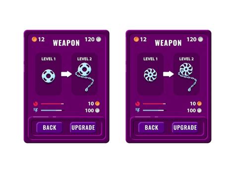 Premium Vector Set Of Gui Board Pop Up Interface Weapon Upgrade For