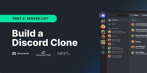 Discord Clone Using Nextjs And Tailwind Part 2 Server List Rdevto