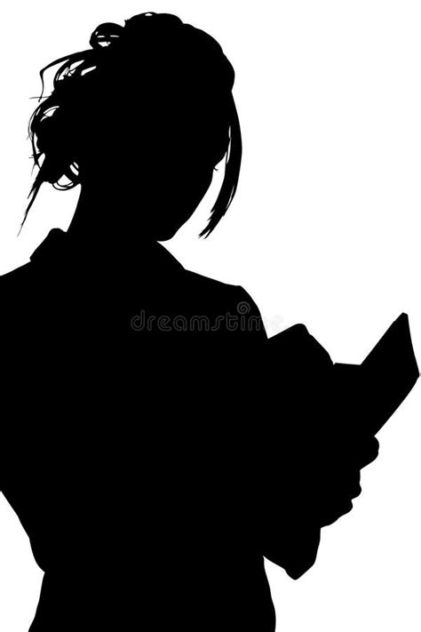 Silueta Con El Camino De Recortes De La Mujer En Suelo Con El Libro