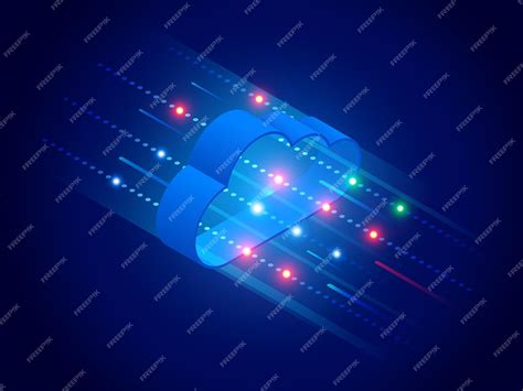 Premium Vector Isometric Modern Cloud Technology And Networking Concept Web Cloud Technology