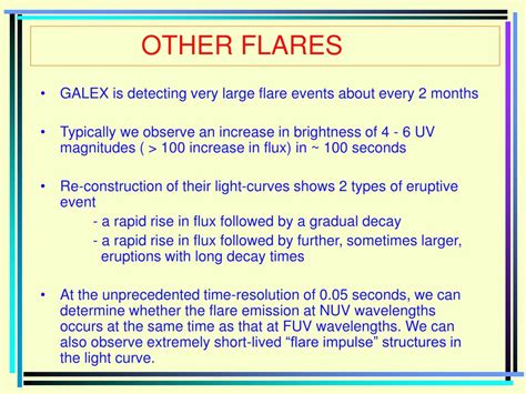 Ppt Galex Uv Light Curves Of M Dwarf Flare Stars The Flaring Uv