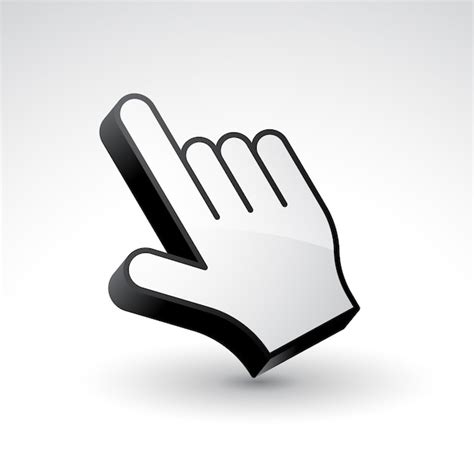 Conception Du Symbole Du Curseur Du Doigt De La Main En Style 3d