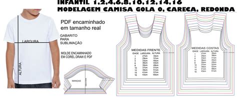 Modelagem Camiseta Gola Redonda Infantil No Elo7 Mtmoldes E