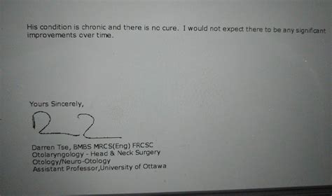 Written Documentation From Physicians Regarding Hyperacusis And Tinnitus