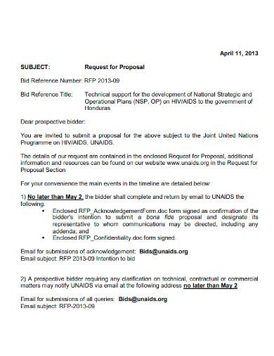 Free 5 Sample Bid Proposal Letters [ Construction Rejection Acceptance]