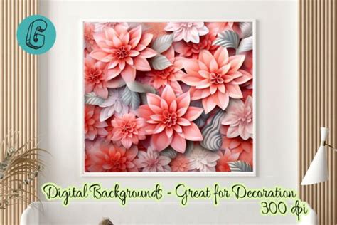 D Layered Flowers Background Graphic By Glamour Creative Fabrica