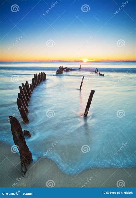 Wreck Of The Ss Dicky Stock Image Image Of Dawn Dusk 59590615