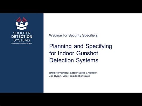 Webinars Shooter Detection Systems Sds