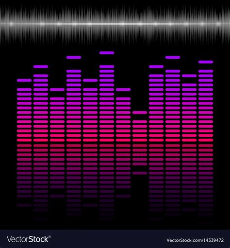 eq bar equalizer colorful scale with reflection vector image