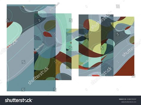 Abstract Shape Made Overlapping Rectangular Cards Stock Vector Royalty