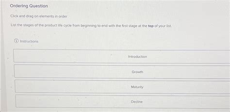 Solved Ordering Questionclick And Drag On Elements In